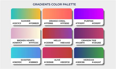 Gradient Color Palettes Swatch Sets 3316786 Vector Art At Vecteezy