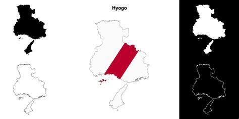 Hyogo Prefecture Outline Map Set 45903780 Vector Art At Vecteezy