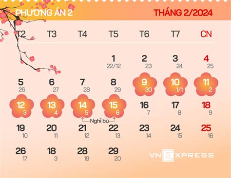 2024년 뗏 휴일 두 가지 옵션 제안