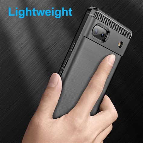 SDTEK Carbon Case For Google Pixel A Phone Cover And Glass Screen Protector