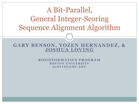A Bit Parallel General Integer Scoring Pdf