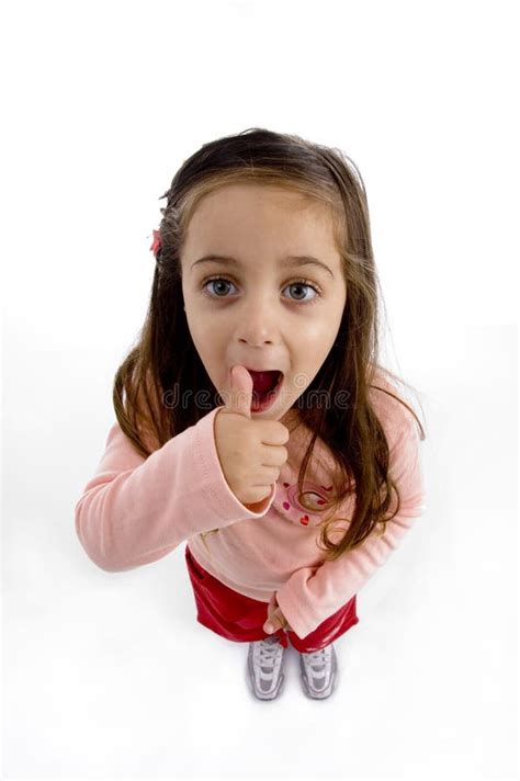 Aerial View Of Cute Girl Teasing Stock Image Image Of Innocent