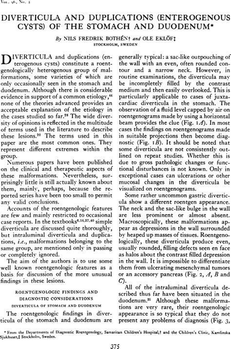 Diverticula And Duplications Enterogenous Cysts Of The Stomach And