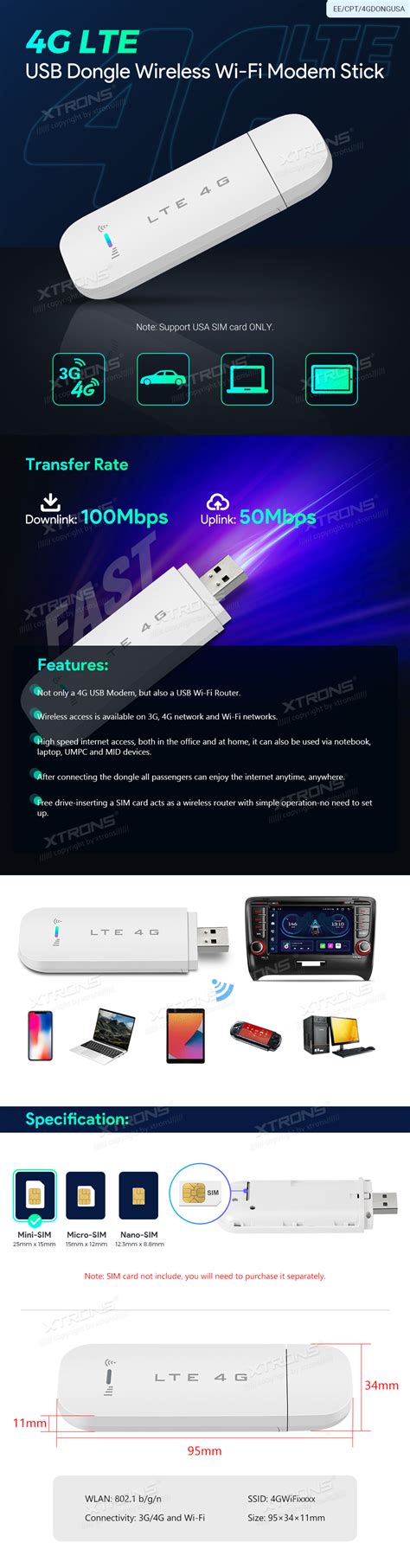 USB Dongle Wireless Wi Fi Modem Stick Support USA SIM Car ONLY Car DVD Wholesalers