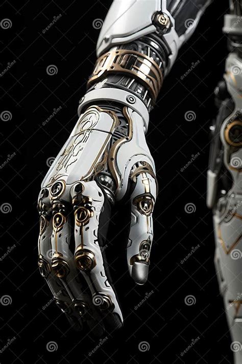 Advanced Cybernetic Prosthetic Hand With Gold Accents Ai Generation Stock Image Image Of