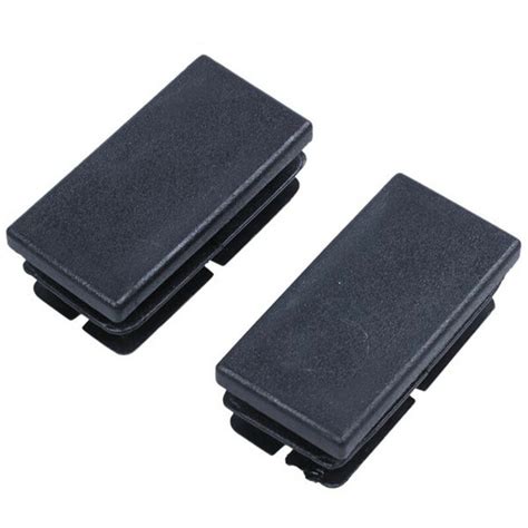 프로모션 검정색 플라스틱 직사각형 블랭킹 엔드 캡 인서트 조립 및 고정 피팅용 플라스틱 리브드 20mm X 40mm 8 개 가구 액세서리