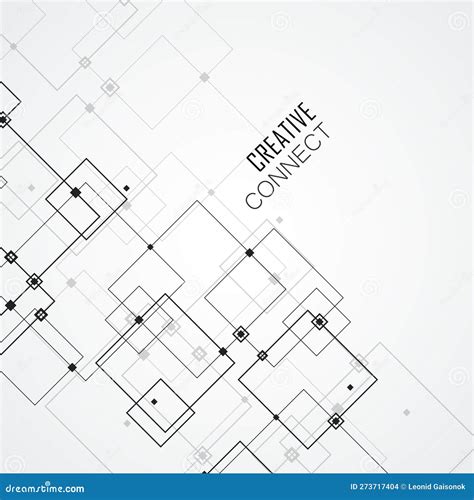 Vector Connections With Dots Lines Black White Background Stock Illustration Illustration Of