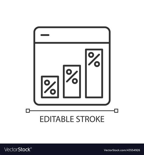 Graph In Data Analytics Linear Icon Royalty Free Vector