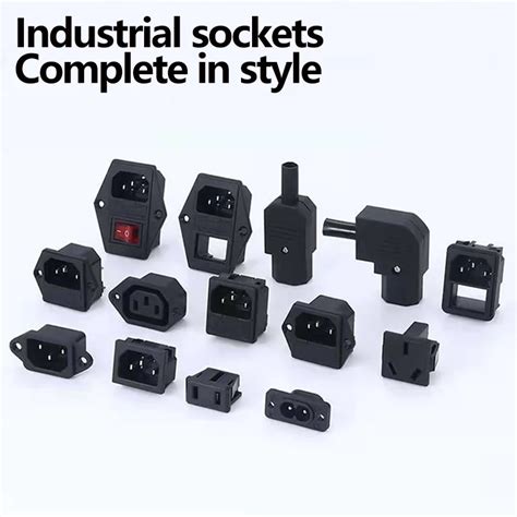 IEC C14 Ac Power Connector Socket With Fuse And Switch For Industrial Machine Male Adapter