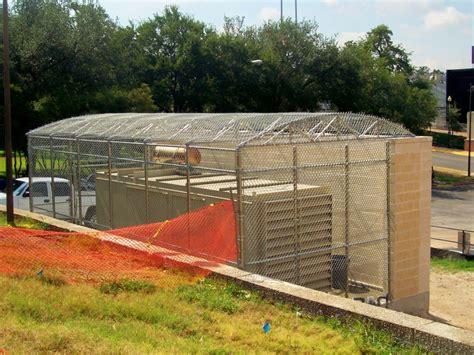 Chain Link Enclosure With Brick Wall Viking Fence