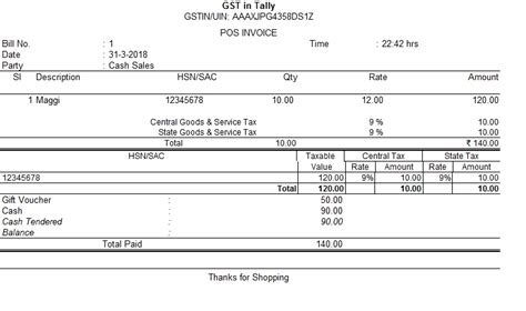 How To Create A GST Taxable POS Invoice In Tally Tally Knowledge