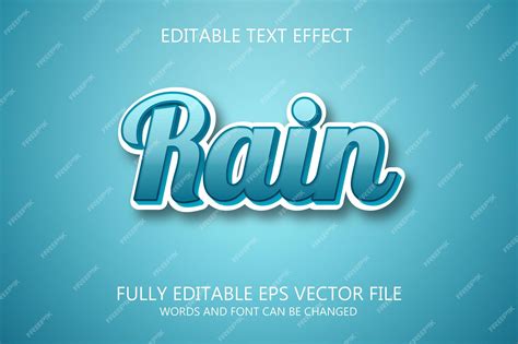Premium Vector Rain 3d Editable Text Style Effect