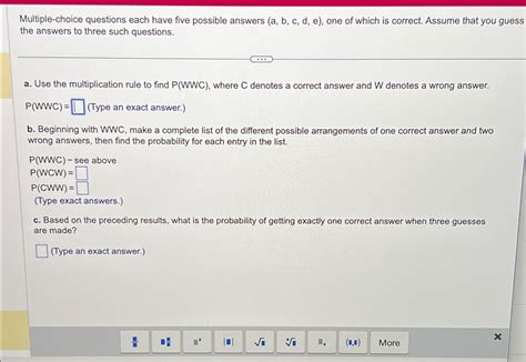 Solved Multiple Choice Questions Each Have Five Possible