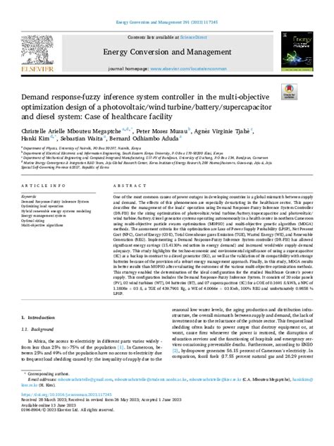 Pdf Demand Response Fuzzy Inference System Controller In The Multi Objective Optimization