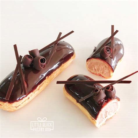 Eclairs Authentic French Eclairs Delivery Little Black Pastry Box