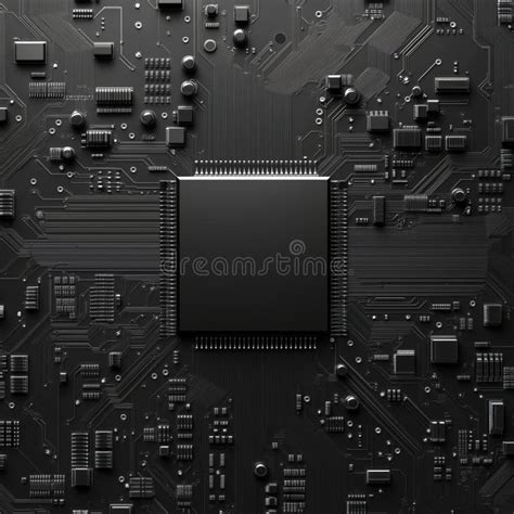 High Tech Circuit Board With Central Microchip In Modern Electronic Design Stock Image Image