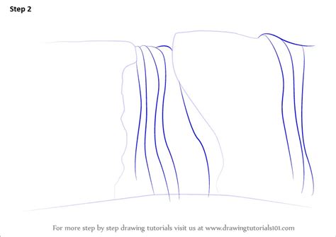 Learn How To Draw A Waterfall Waterfalls Step By Step Drawing Tutorials