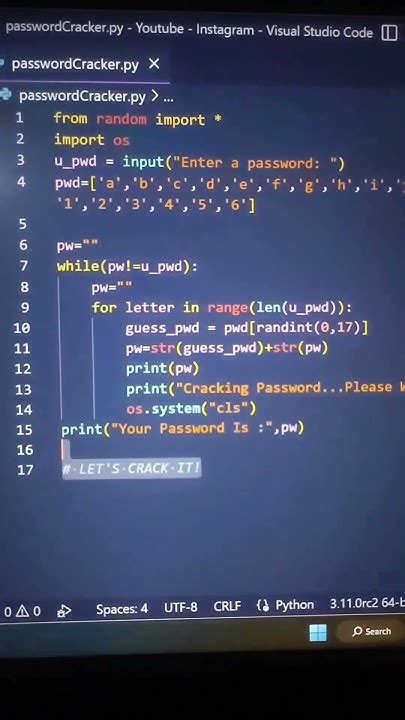 Password Cracker Using Python Shortsvideoshorts Viral Trendingcoding Pythoncoding