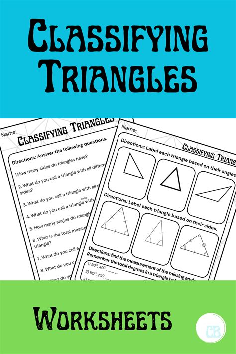 Classifying Triangles Worksheet Triangle Worksheet Classifying Triangles Basic Geometry