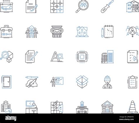 Technology Devices Line Icons Collection Smartph Laptop Tablet