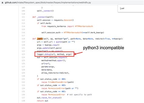 Webhdfs Logger Not Support Python3 · Issue 261 · Fsspecfilesystem