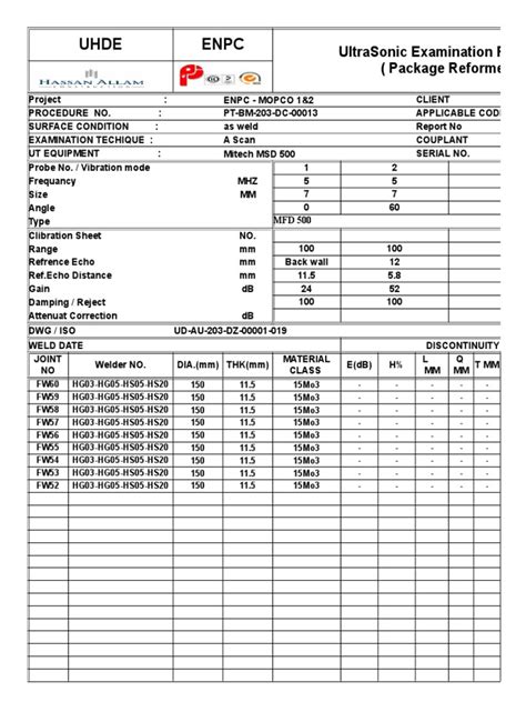 Ultrasonic Testing Report Pdf Ultrasound Welding