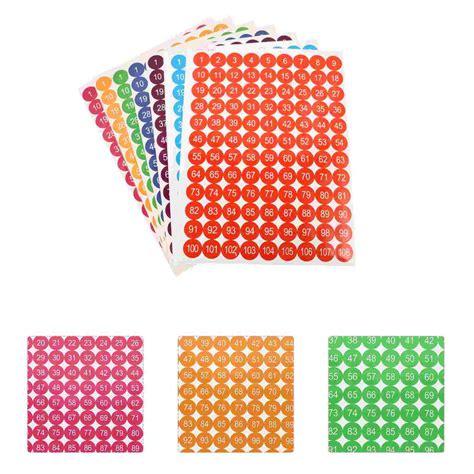 가정용 실내 자체 접착 봉투 종이 라운드 번호 스티커 야외 사무실 파일링 제품