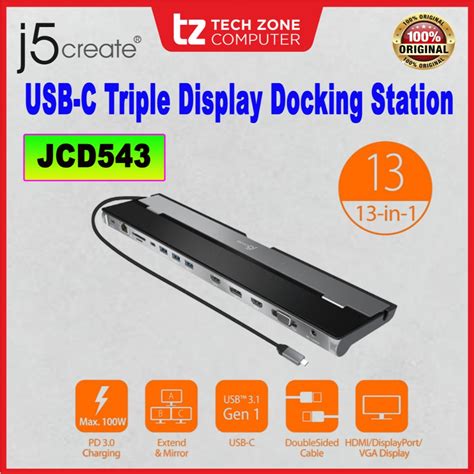 J CREATE JCD USB Type C Triple Monitors Display In Docking Station Shopee Malaysia