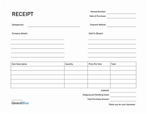 Receipt Templates