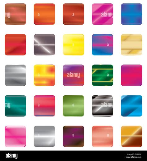 Square Set Buttons Stock Vector Images Alamy
