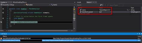 Unity Game Engine Find Which Script Is Activating The Object Stack