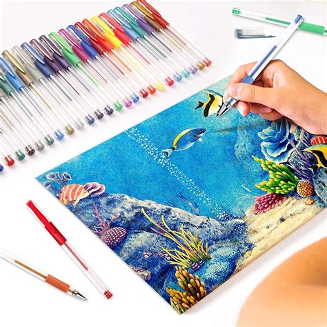 Shuttle Art Gel Pens 60 Pack Gel Pen Set 30 Colored Gel Pen With 30