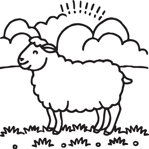Sheep Coloring Pages Sheep Outline Vector 42396281 Vector Art At Vecteezy