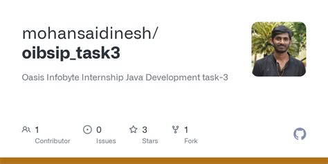 Github Mohansaidineshoibsiptask3 Oasis Infobyte Internship Java