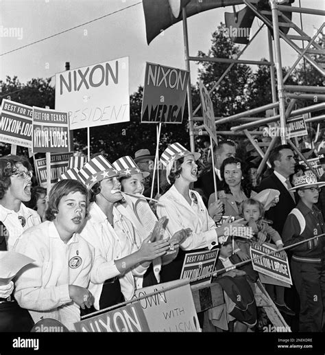 These Young Girls Cheered Vice President Richard M Nixon As He Arrived