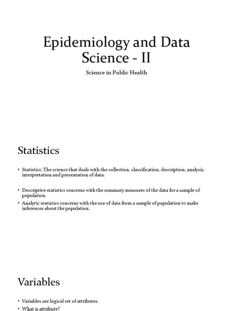 Epidemiology Ppt 2 Pdf Level Of Measurement Statistics
