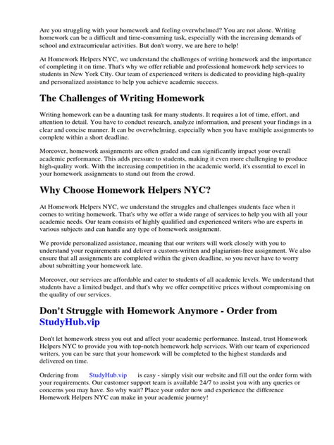 Homework Helpers Nyc Pdf Homework Libraries