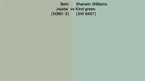 Behr Jojoba N390 3 Vs Sherwin Williams Kind Green Sw 6457 Side By