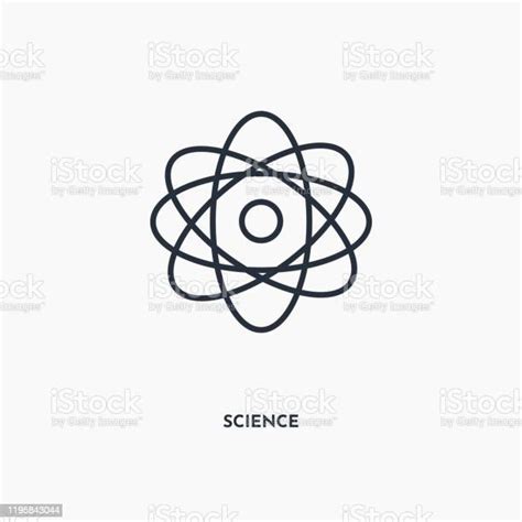 과학 개요 아이콘입니다 간단한 선형 요소 그림입니다 흰색 배경에 격리 된 라인 과학 아이콘입니다 얇은 스트로크 기호는 웹 모바일