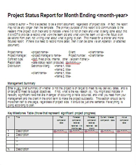 Monthly Project Progress Report Template Ablebionics