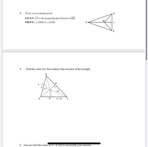 solved 3 write a two column proof given gˉj is the