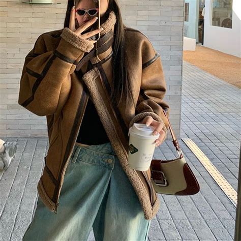 하이넥 더블 버클 기모안감 무스탕 자켓 마이 여성 여자 데일리 데이트 캐주얼 가을 봄 겨울 점퍼 재킷 세미 정장