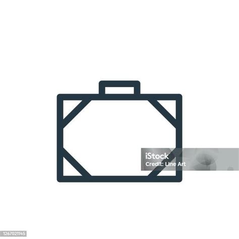 Ui 개념에서 Brifcase 아이콘 벡터 브리프 케이스 편집 가능한 스트로크의 얇은 선 그림 웹 및 모바일 앱 로고 인쇄 미디어에 사용하기 위한 브리프케이스 선형 사인 0