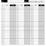 Dart Score Sheet Template