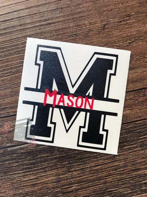 Name Decal Initial Decal Personalized Decal Masculine Etsy