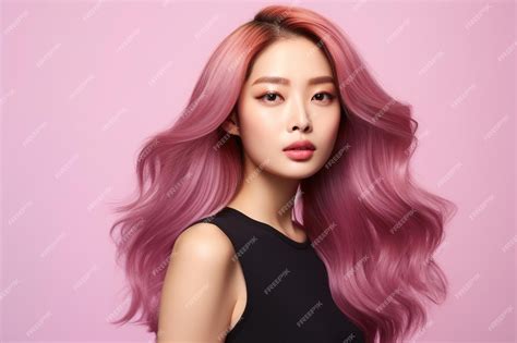 Premium Photo An Asian Beauty Woman Model Hair Color With Korean