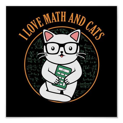Love Math And Cats Teacher Mathematics Maths Math Poster Love Math