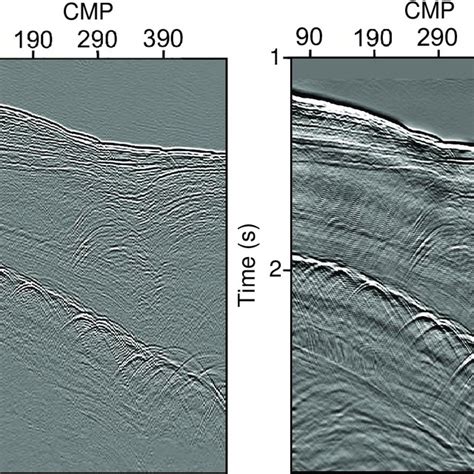 Close Up Of Common Offset Sections Of Original Data Left And