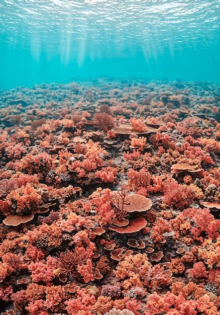 Vibrant Coral Reef Ecosystem Under The Ocean Surface Ai Generated Image