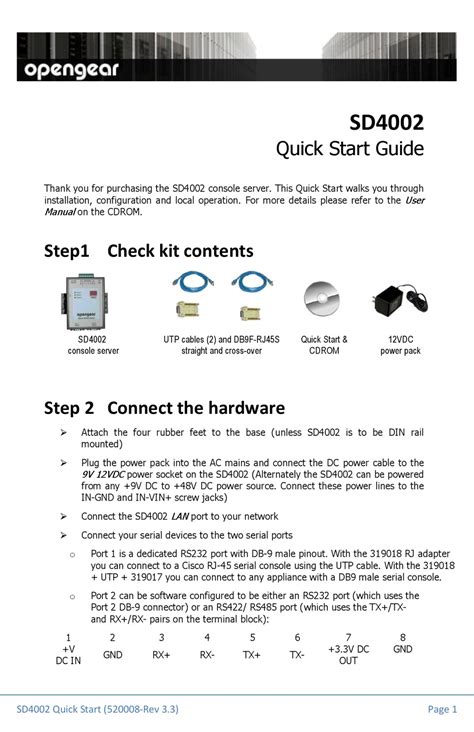 opengear sd4002 quick start manual pdf download manualslib